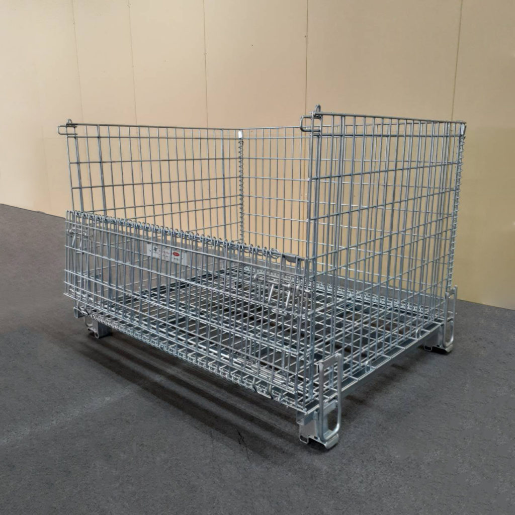 保管時の積み重ねを簡単にできるボックスパレット ( メッシュパレット・網パレット ) が欲しい | ボックスパレット等搬送機は株式会社テイモー | TEIMO